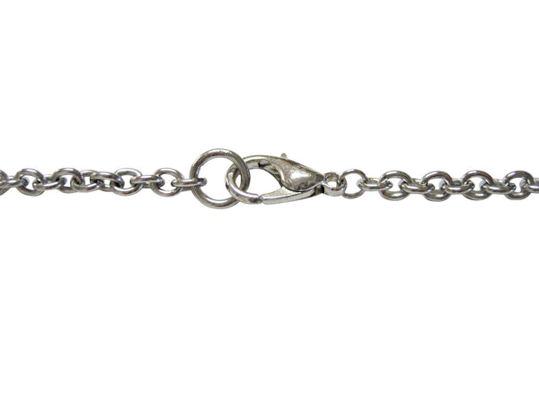 Silver Toned Etched Pound Hash Tag Symbol Pendant Necklace - Kiola Designs